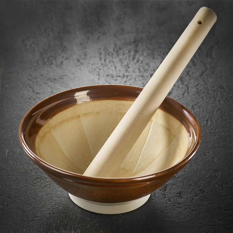 Suribachi mortar and its Surikogi pestle - Pestles and mortars